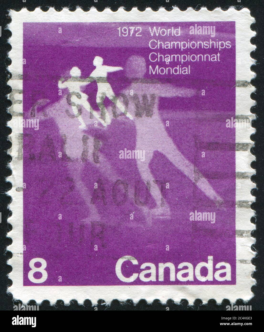 CANADA - CIRCA 1972: stamp printed by Canada, shows Figure Skating ...