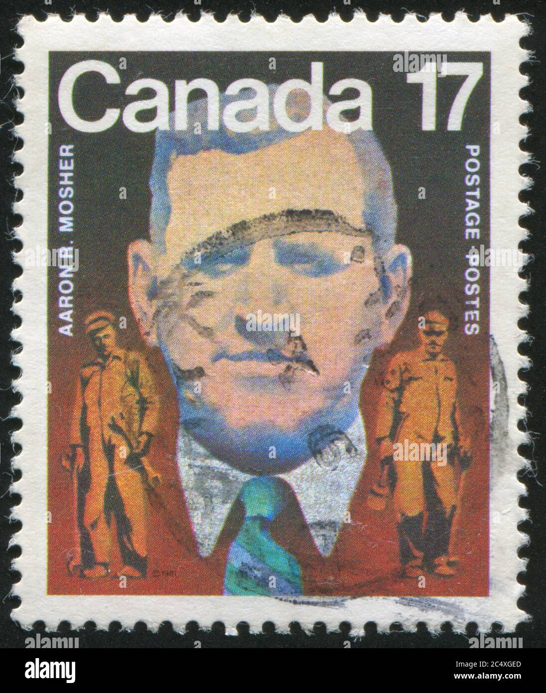 CANADA - CIRCA 1981: stamp printed by Canada, shows Aaron Mosher, circa ...