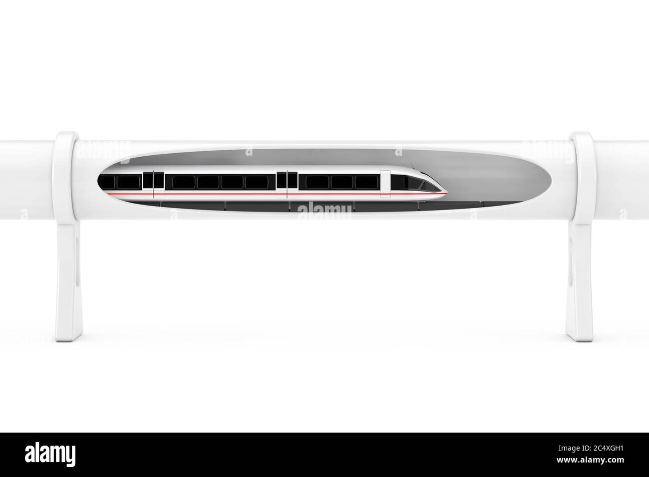Super High Speed Futuristic Magnetic Levitation Train Moving in a ...