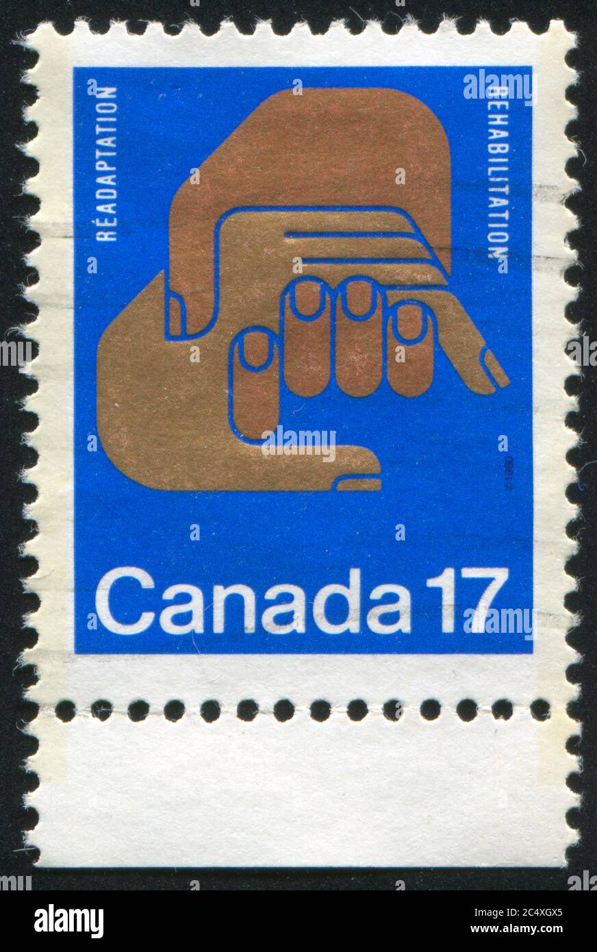 CANADA - CIRCA 1980: stamp printed by Canada, shows Helping Hands ...