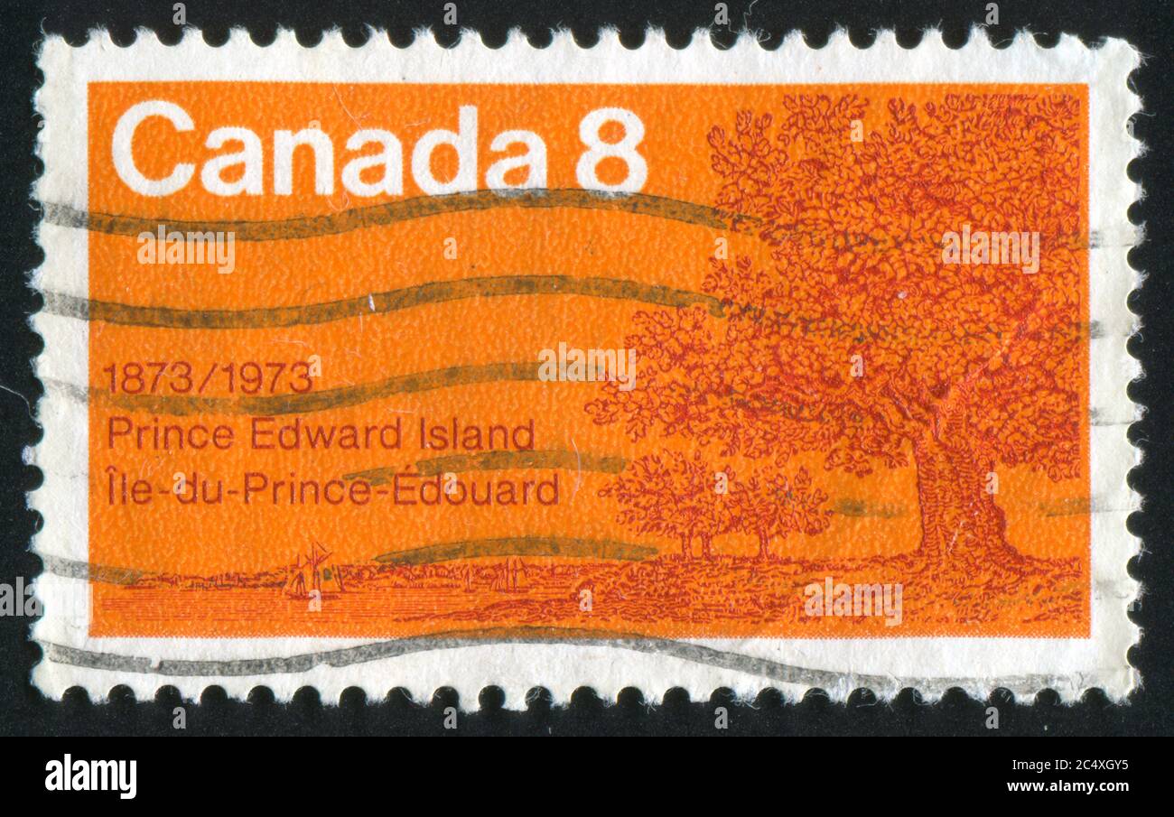 CANADA - CIRCA 1973: stamp printed by Canada, shows Oaks on Shore ...
