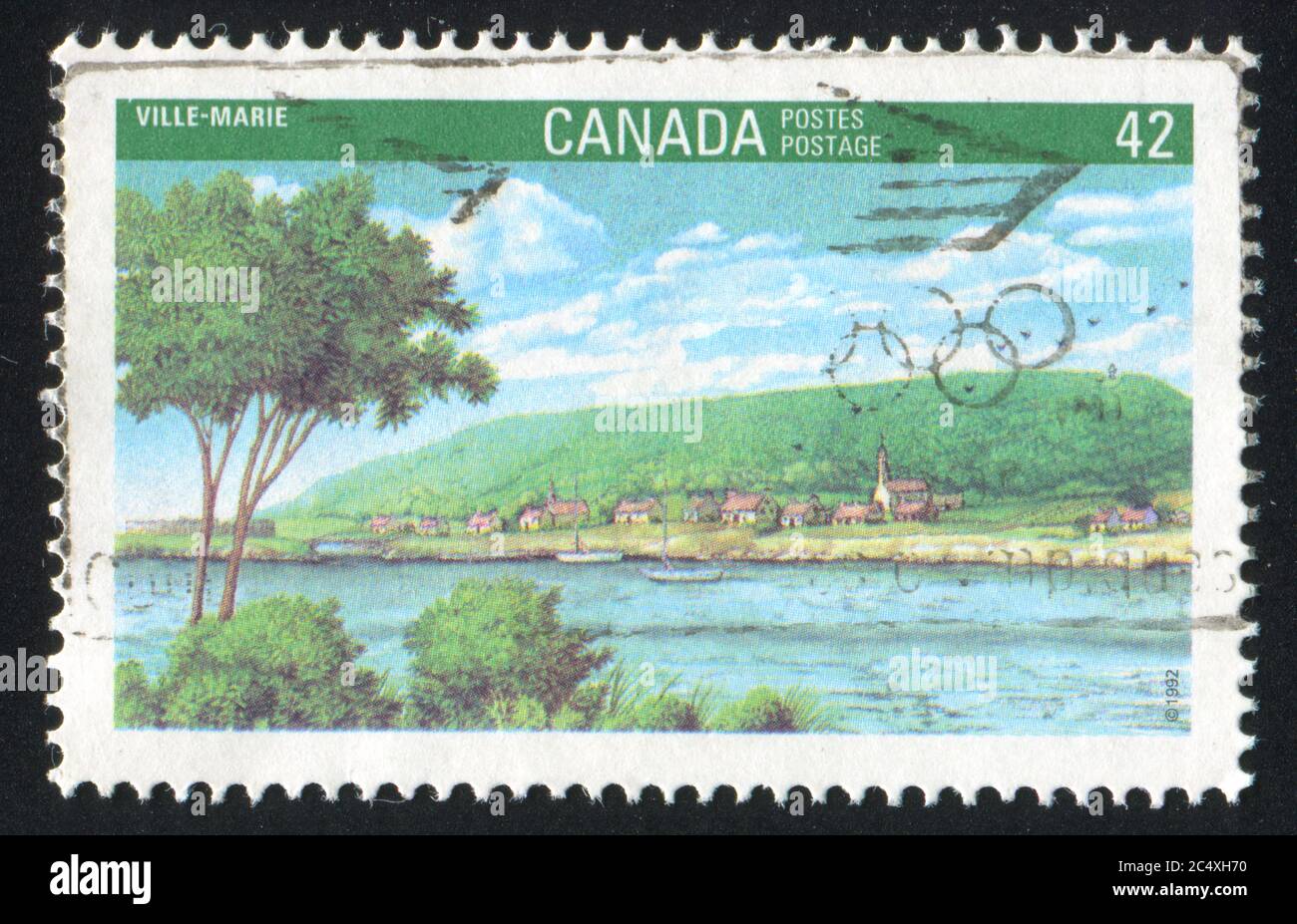 CANADA - CIRCA 1992: stamp printed by Canada, shows Early settlement of ...