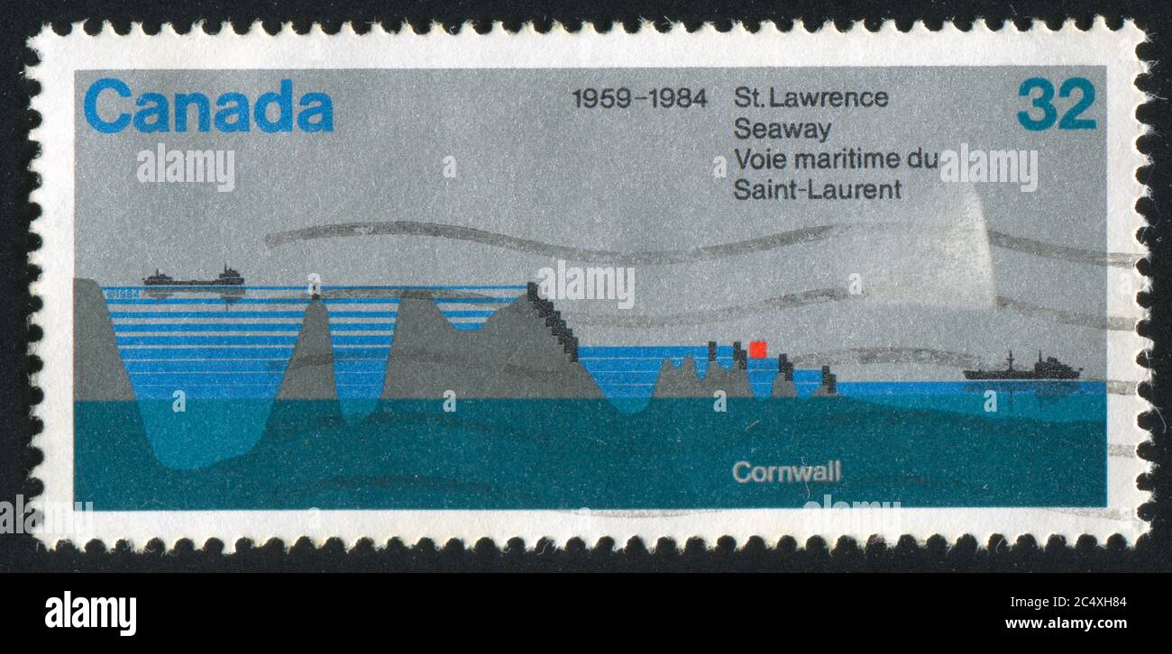 CANADA - CIRCA 1984: stamp printed by Canada, shows St. Lawrence Seaway ...