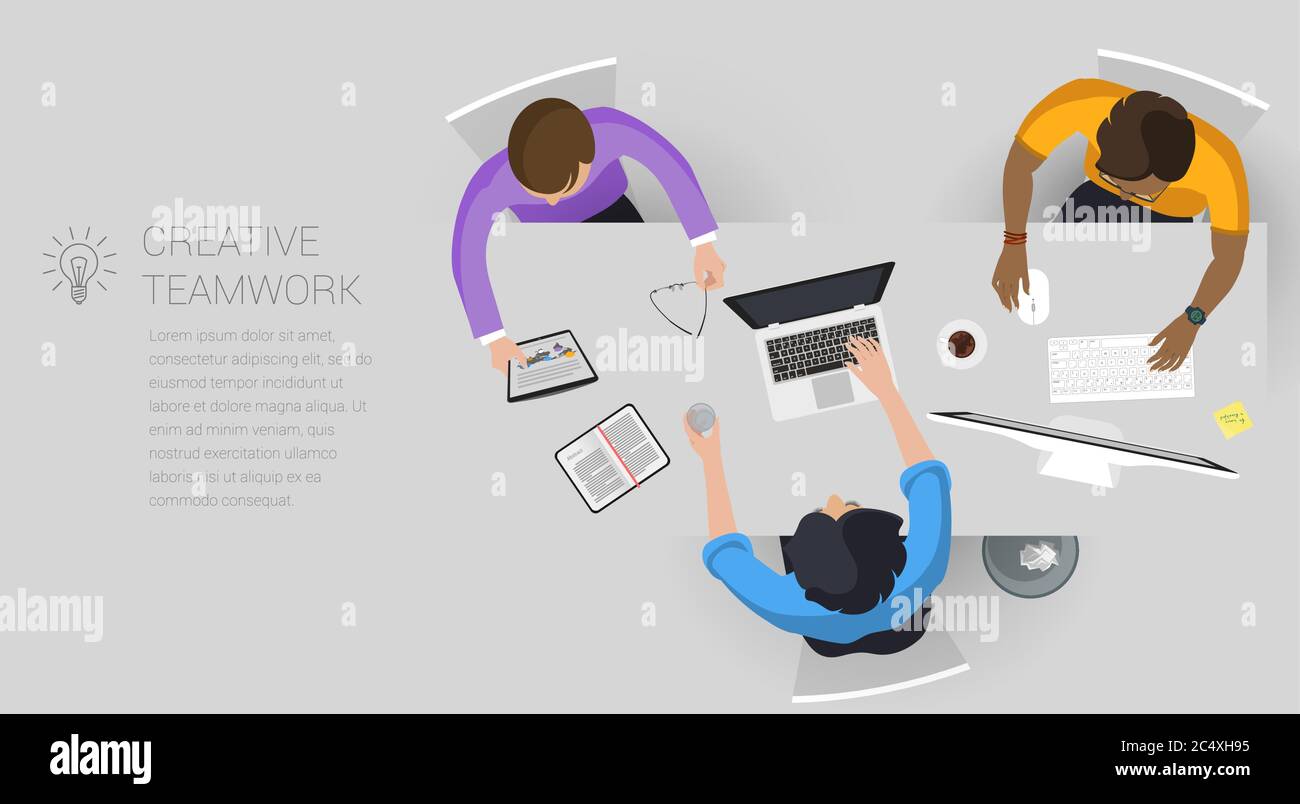 Workplace group brainstorm Stock Vector Images - Alamy