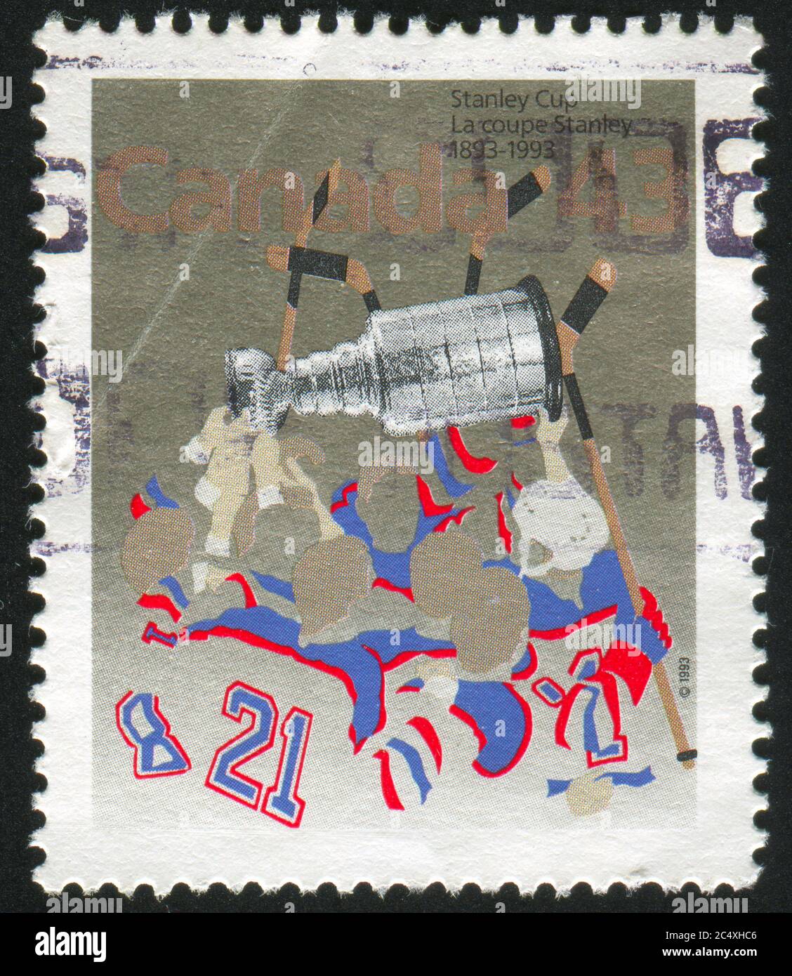 CANADA - CIRCA 1993: stamp printed by Canada, shows Stanley Cup, circa ...