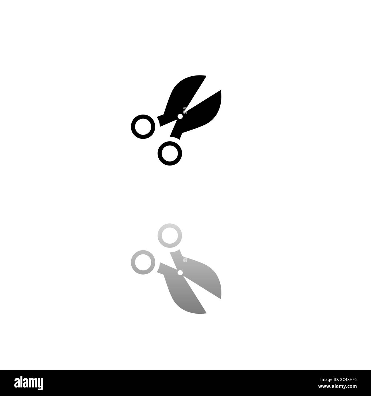 Scissors. Black symbol on white background. Simple illustration. Flat ...