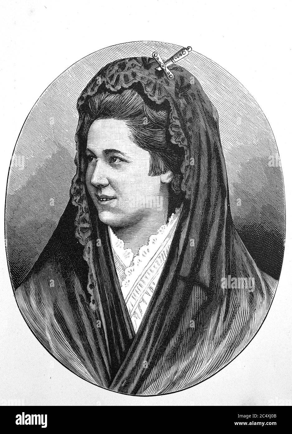 noble woman from Chile, ca 1850, South America / vornehme Frau aus ...