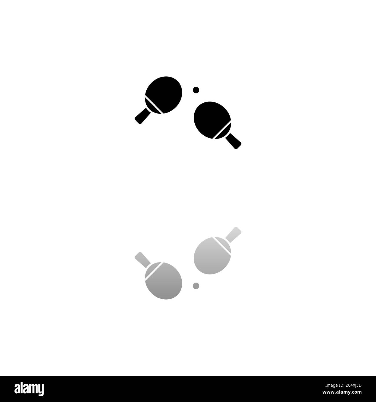 Ping pong. Black symbol on white background. Simple illustration. Flat ...