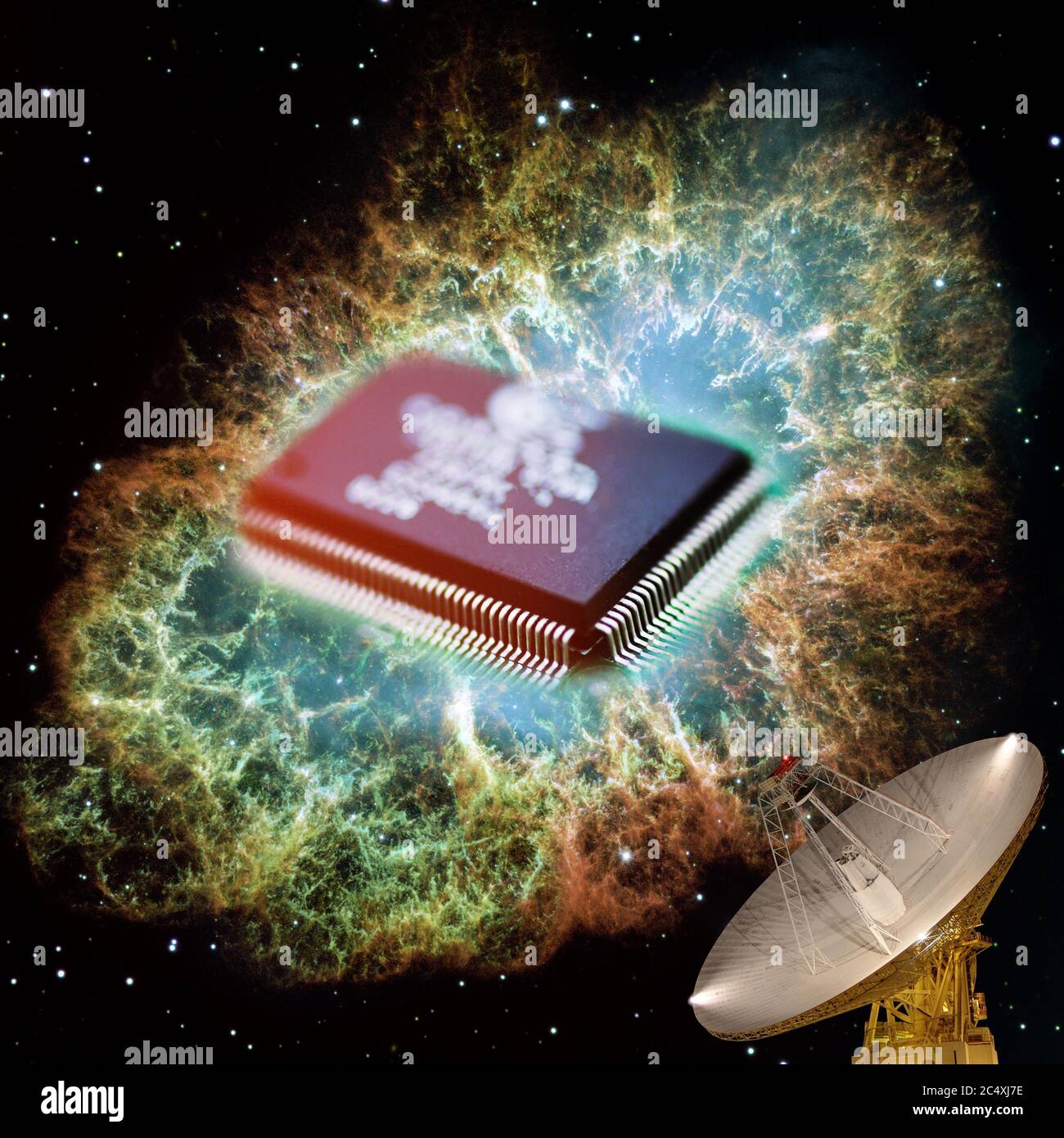 Photography on the topic of radio electronics. Microprocessor board ...