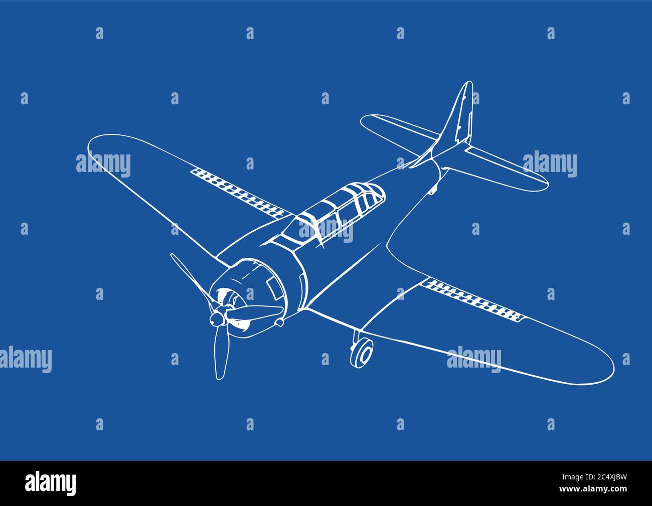 drawing of military aircraft on a blue background vector Stock Vector ...