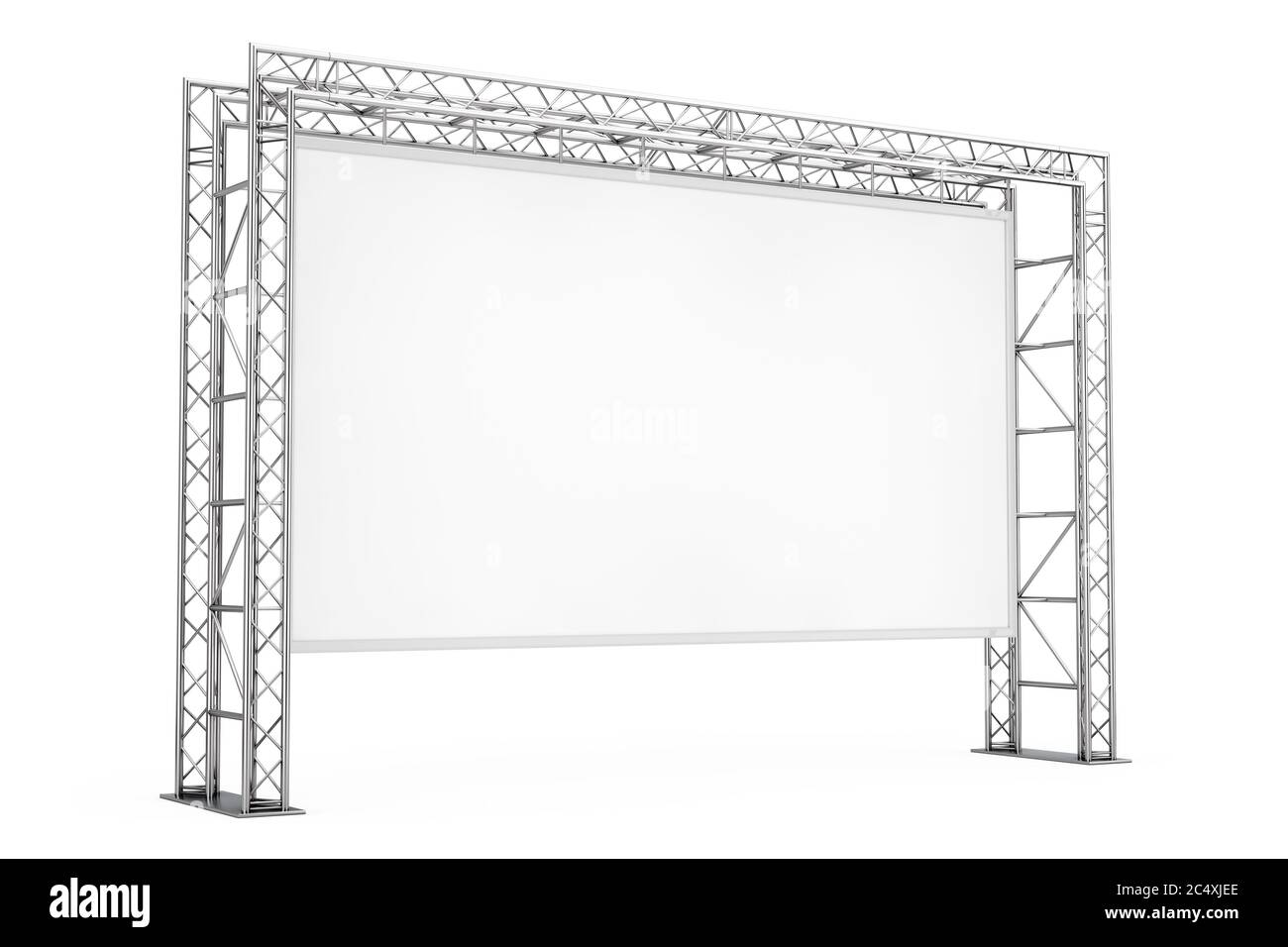 Blank Advertising Outdoor Banner on Metal Truss Construction System on ...