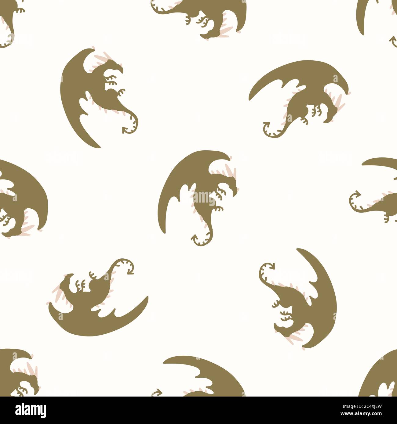 Seamless background dragon gender neutral baby pattern. Simple ...
