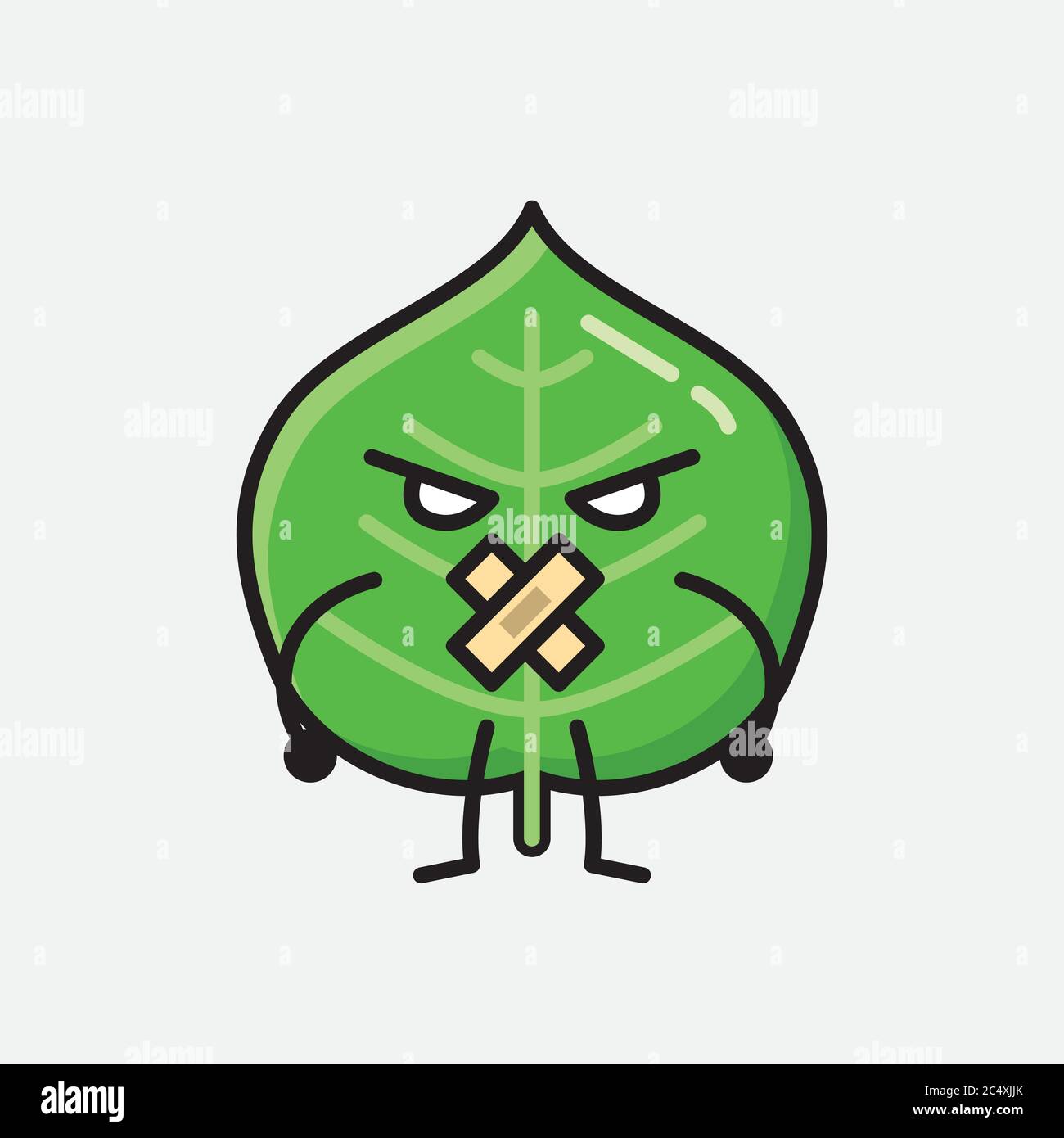 An illustration of Cute Leaf Mascot Vector Character in Flat Design ...