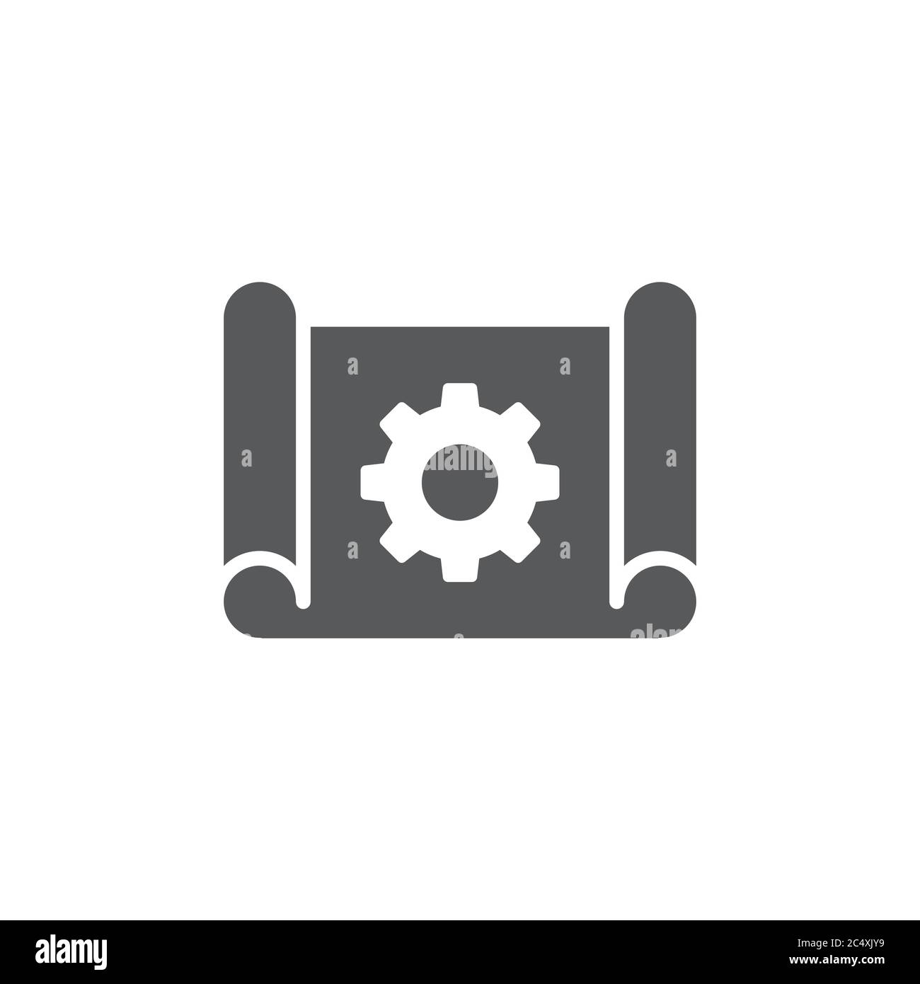 Project management vector icon symbol isolated on white background ...