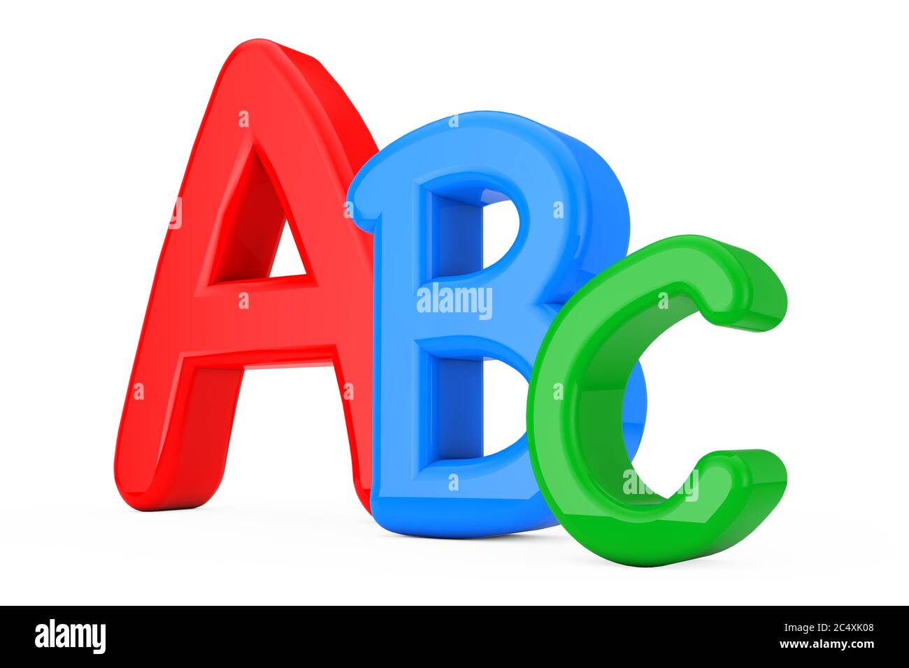 Colorful ABC Language Learning Sign on a white background. 3d Rendering ...