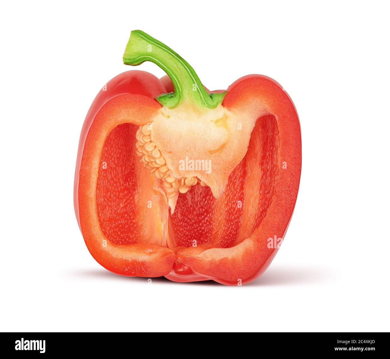 Red pepper slice isolated on a white background with clipping path ...