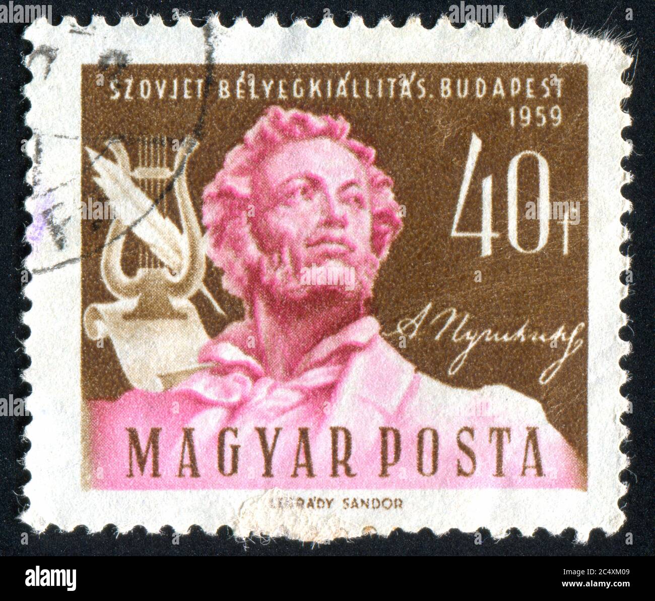 HUNGARY - CIRCA 1959: stamp printed by Hungary, shows Aleksander ...