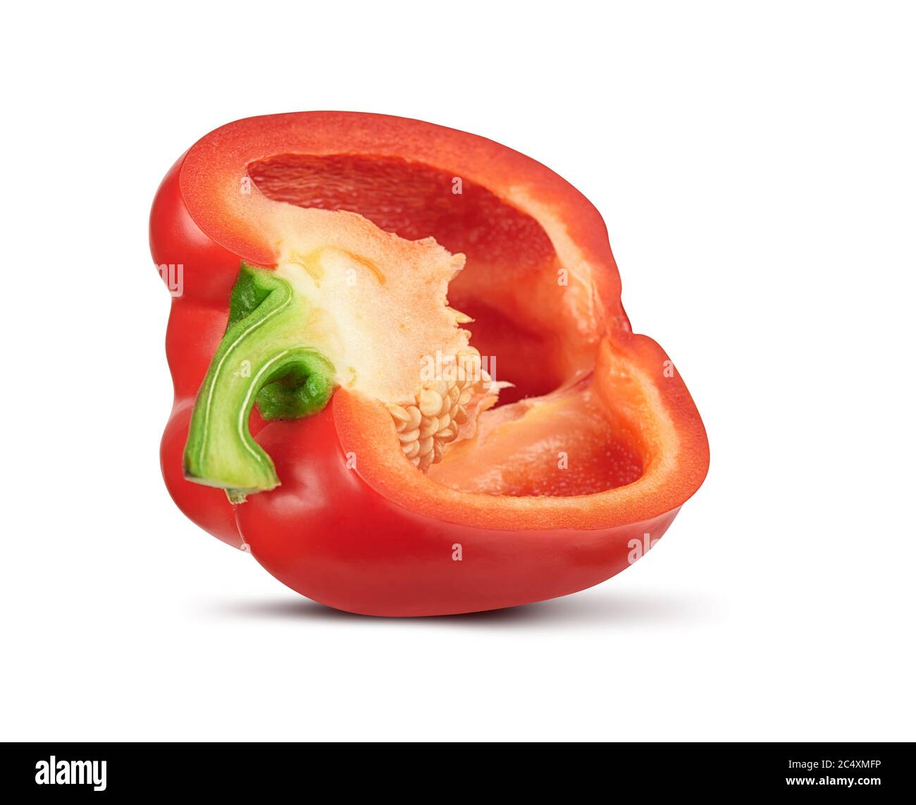 Bright red pepper slice isolated on white with clipping path Stock ...