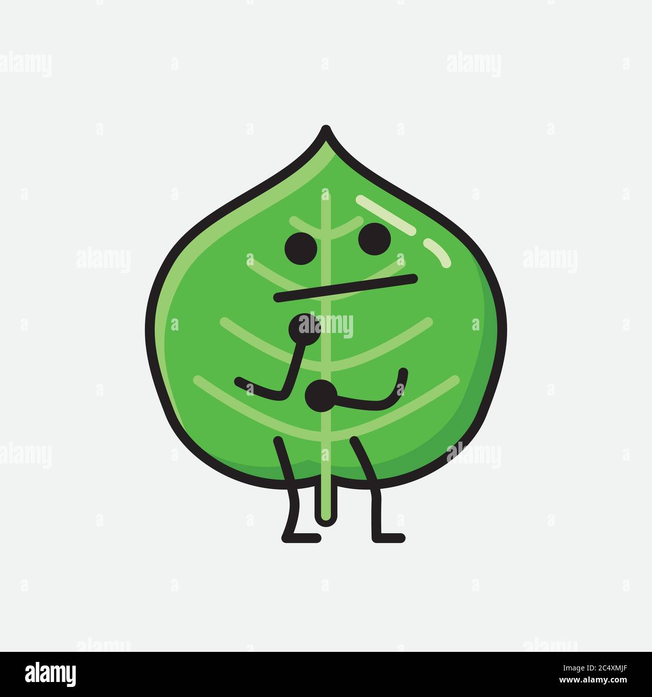 An illustration of Cute Leaf Mascot Vector Character in Flat Design ...