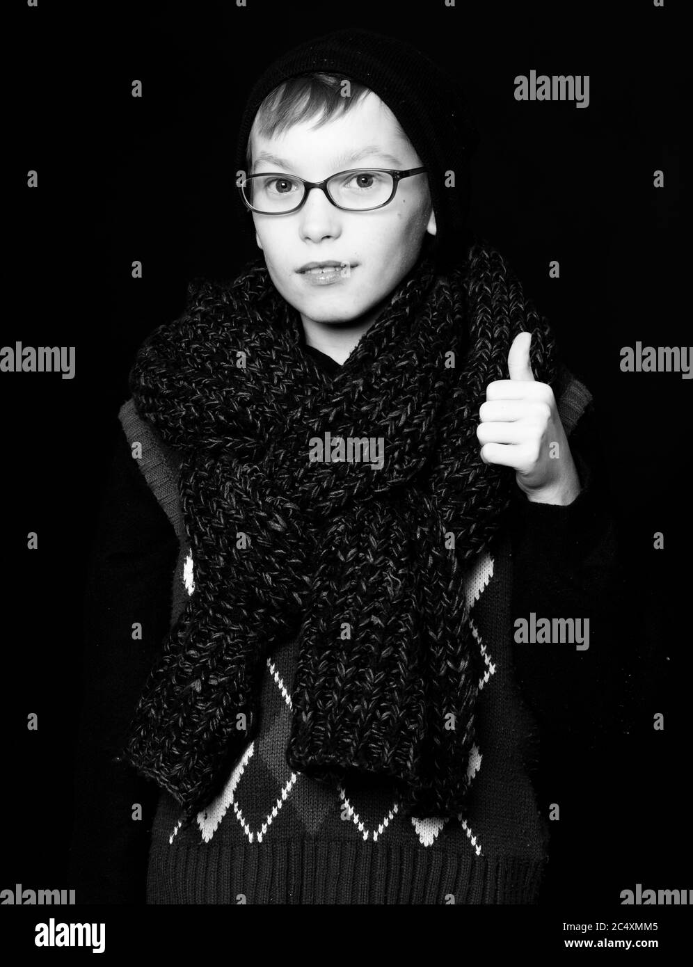 Geek kid Black and White Stock Photos & Images - Alamy