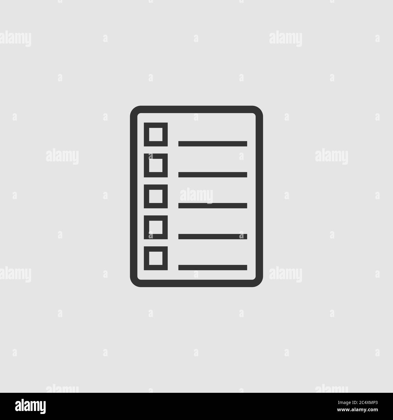 Check list icon flat. Black pictogram on grey background. Vector ...