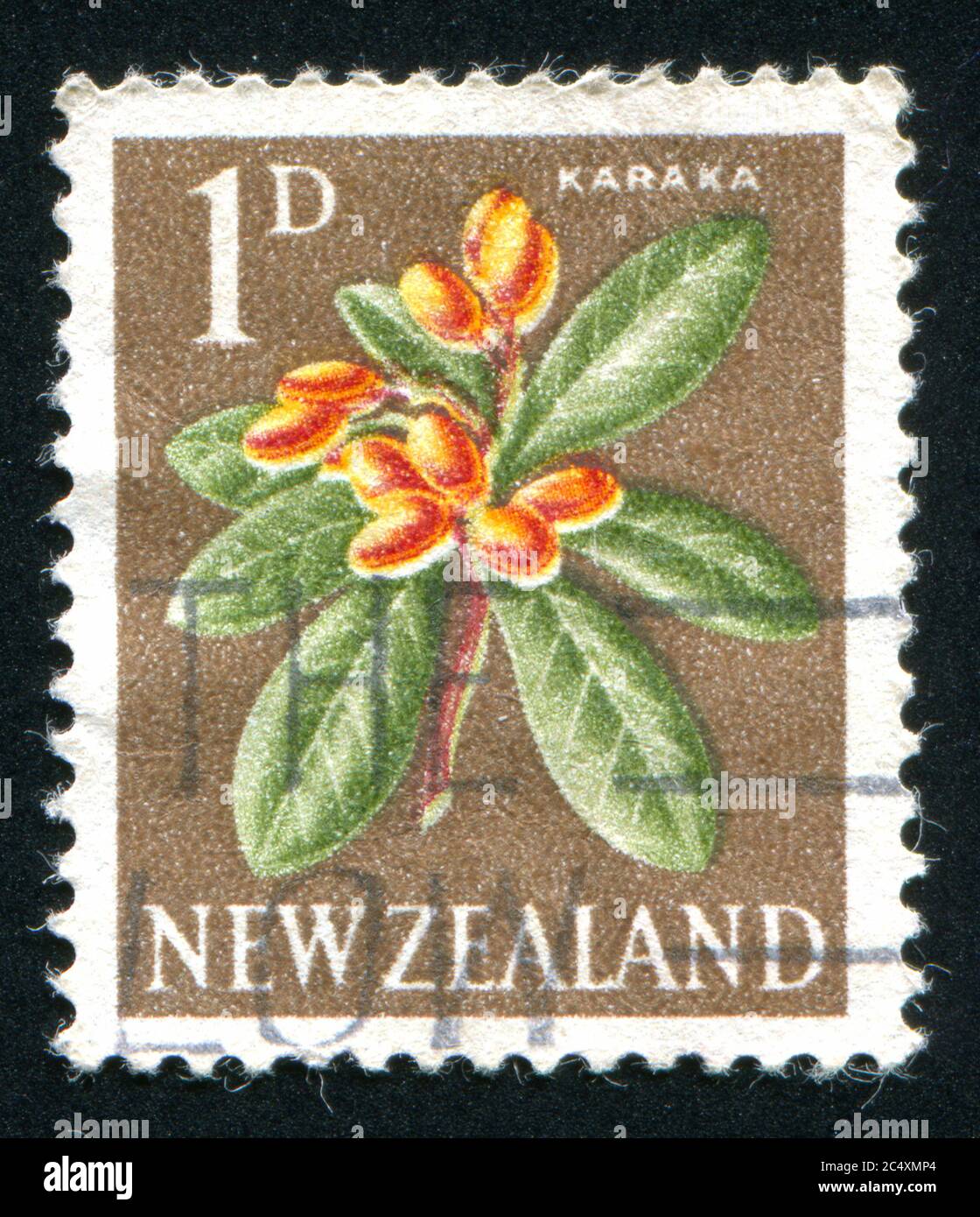 NEW ZEALAND - CIRCA 1967: stamp printed by New Zealand, shows Karaka ...