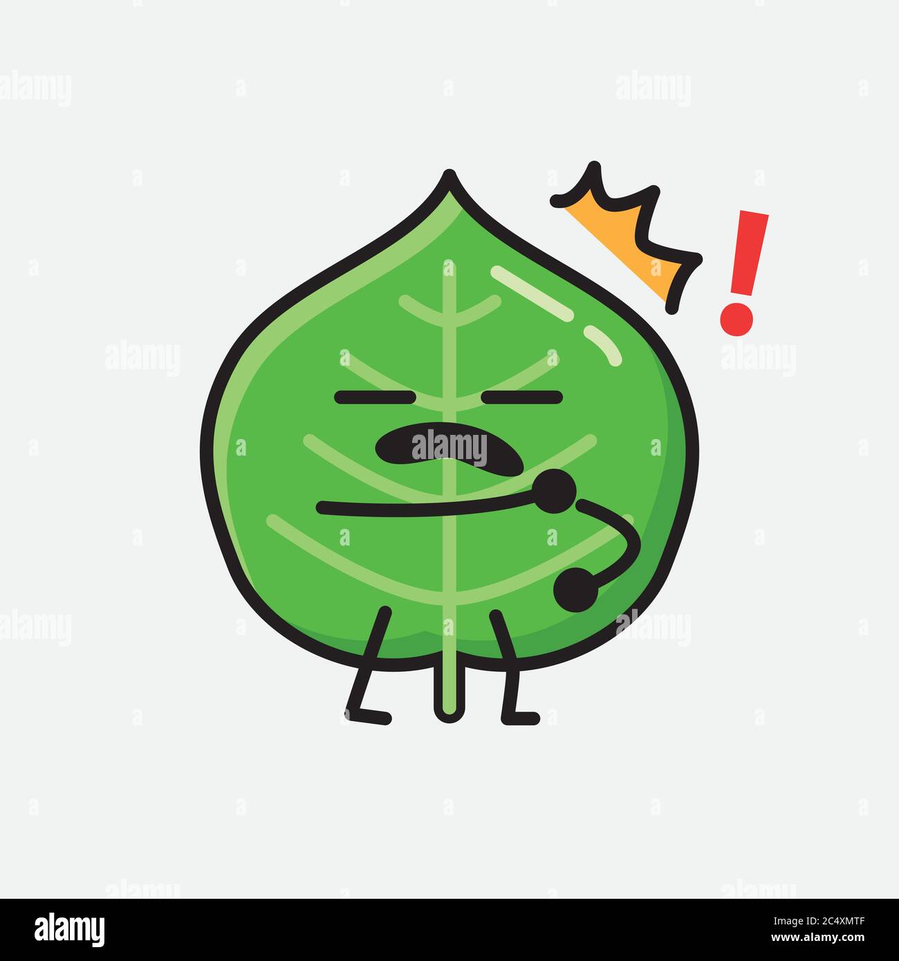 An illustration of Cute Leaf Mascot Vector Character in Flat Design ...