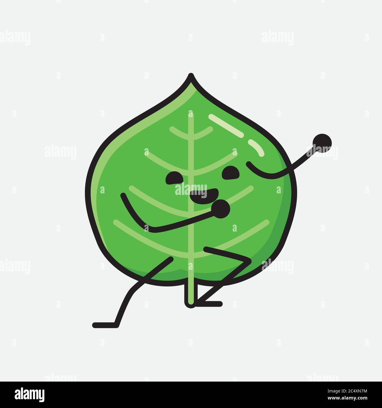 An illustration of Cute Leaf Mascot Vector Character in Flat Design ...