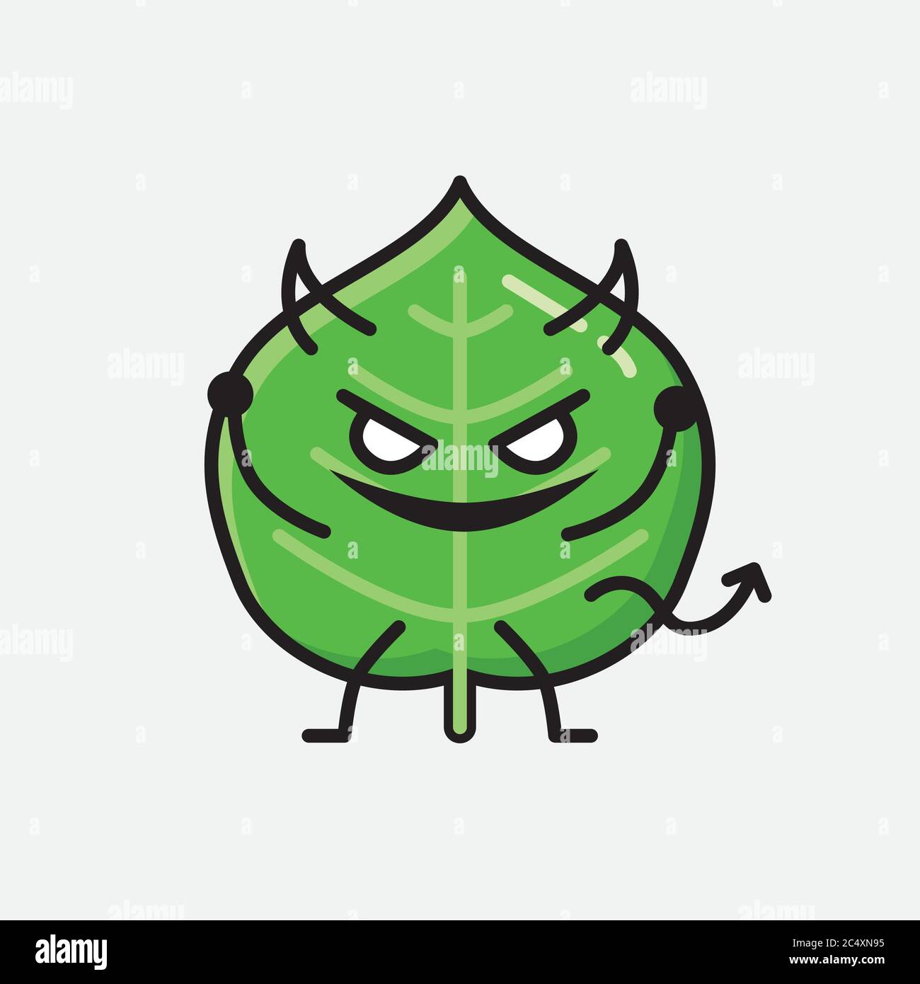 An illustration of Cute Leaf Mascot Vector Character in Flat Design ...