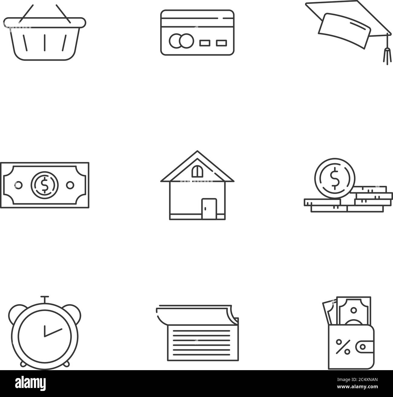 Credit banking linear icons hi-res stock photography and images - Alamy