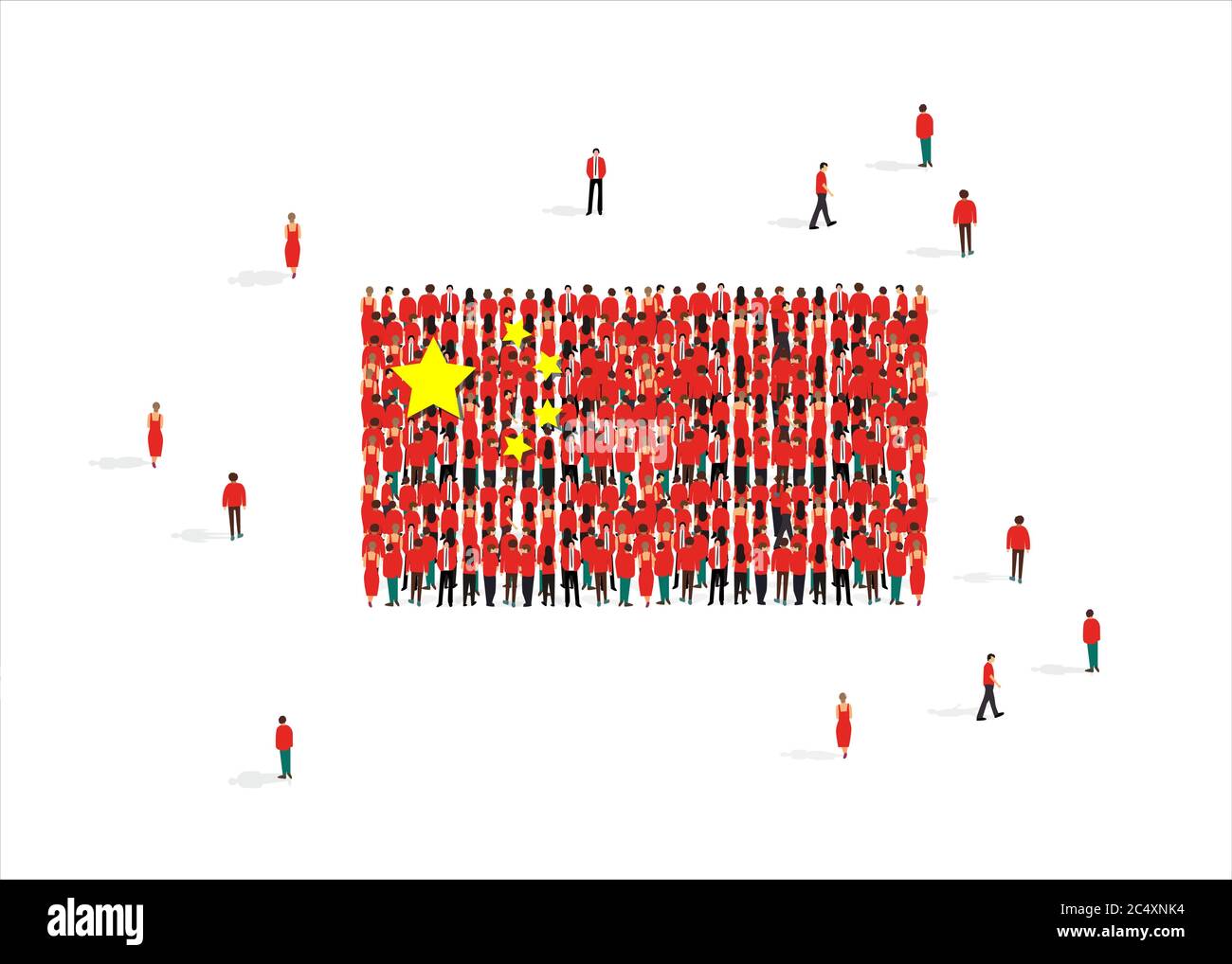 Vector illustration with national flag of Republic of China made from ...