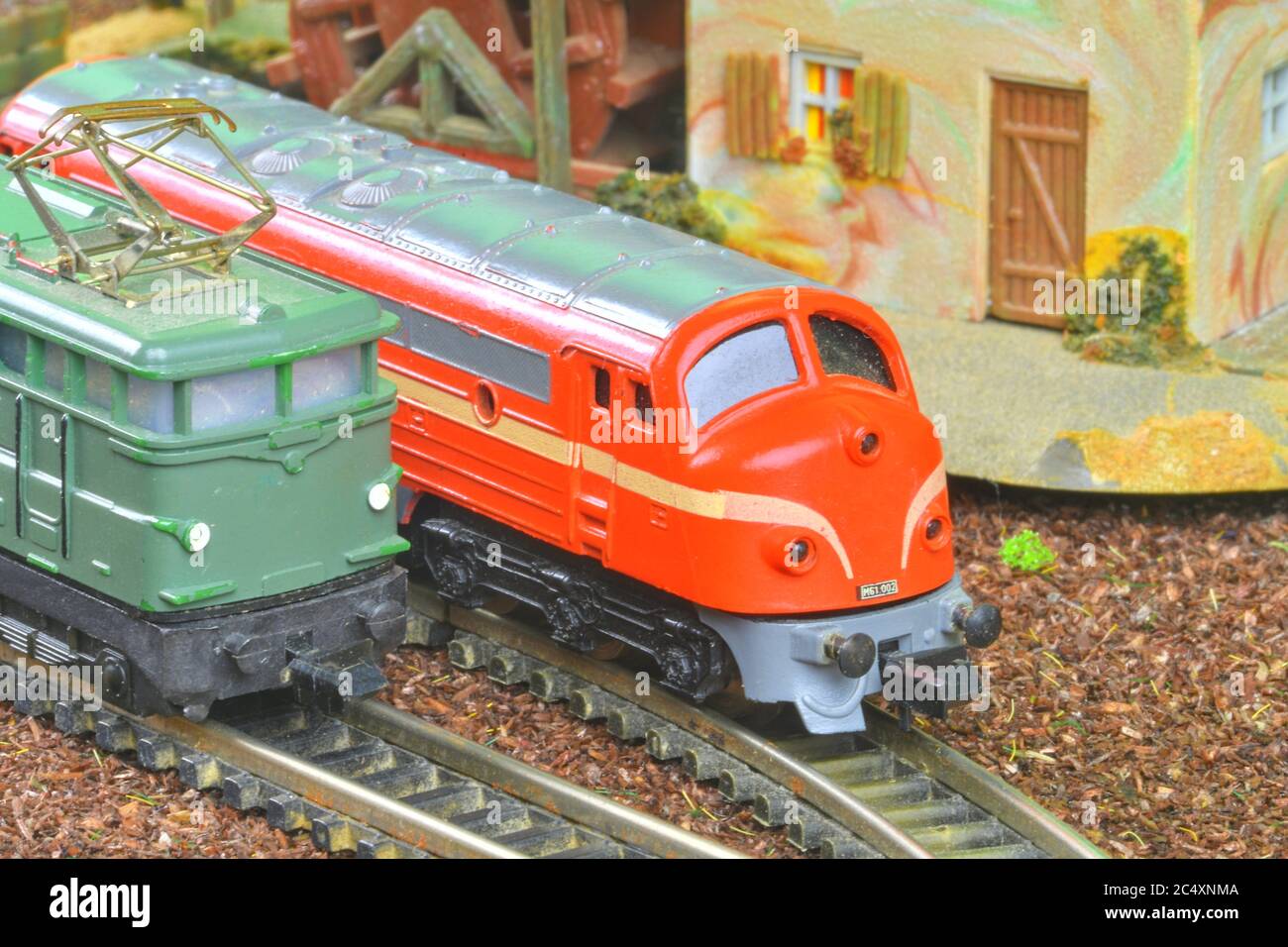 Perfect model of the electric locomotive and diesel locomotive. Train ...