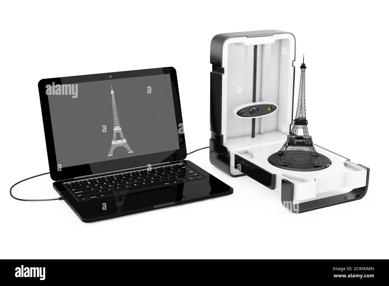 Free Standing Modern Desktop Home 3D Scanner Connected to Laptop and ...