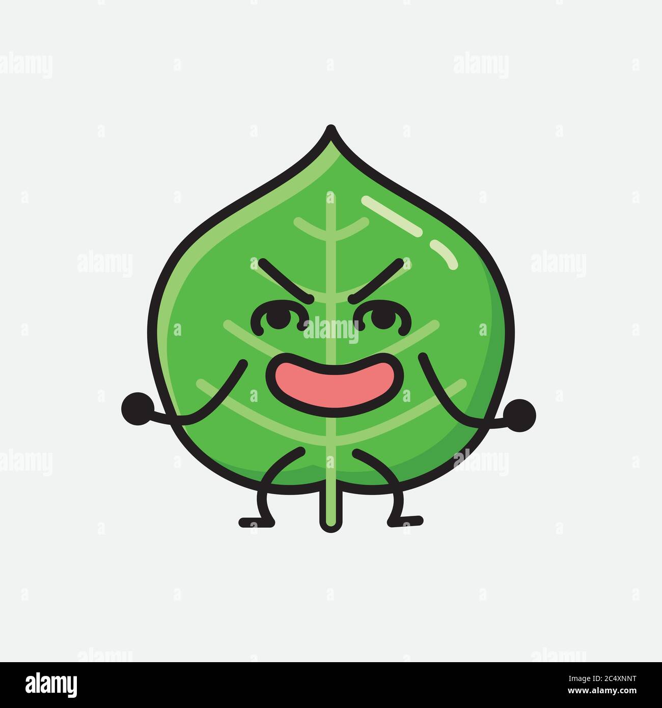 An illustration of Cute Leaf Mascot Vector Character in Flat Design ...