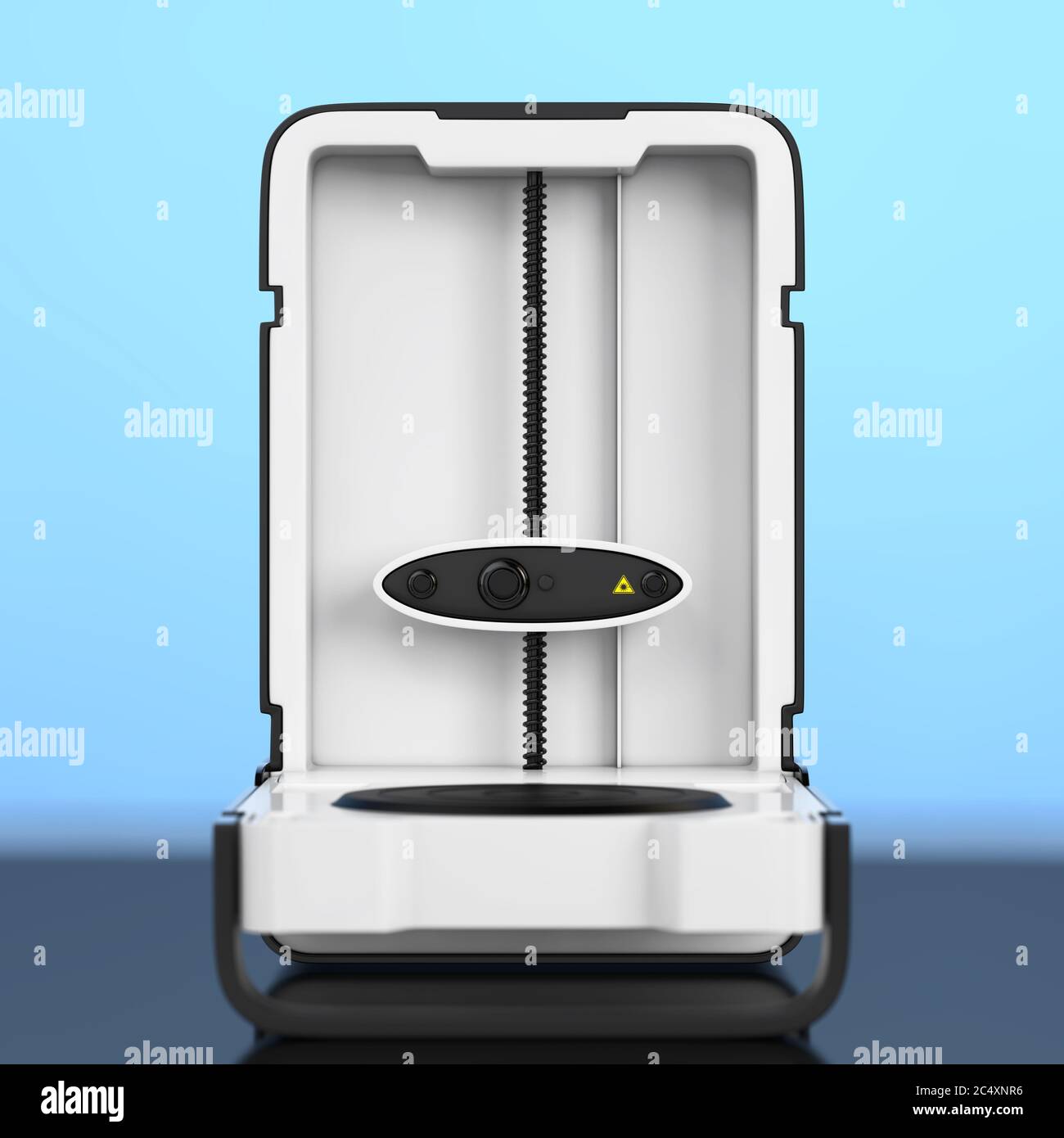 Free Standing Modern Desktop Home 3D Scanner on a blue background. 3d ...
