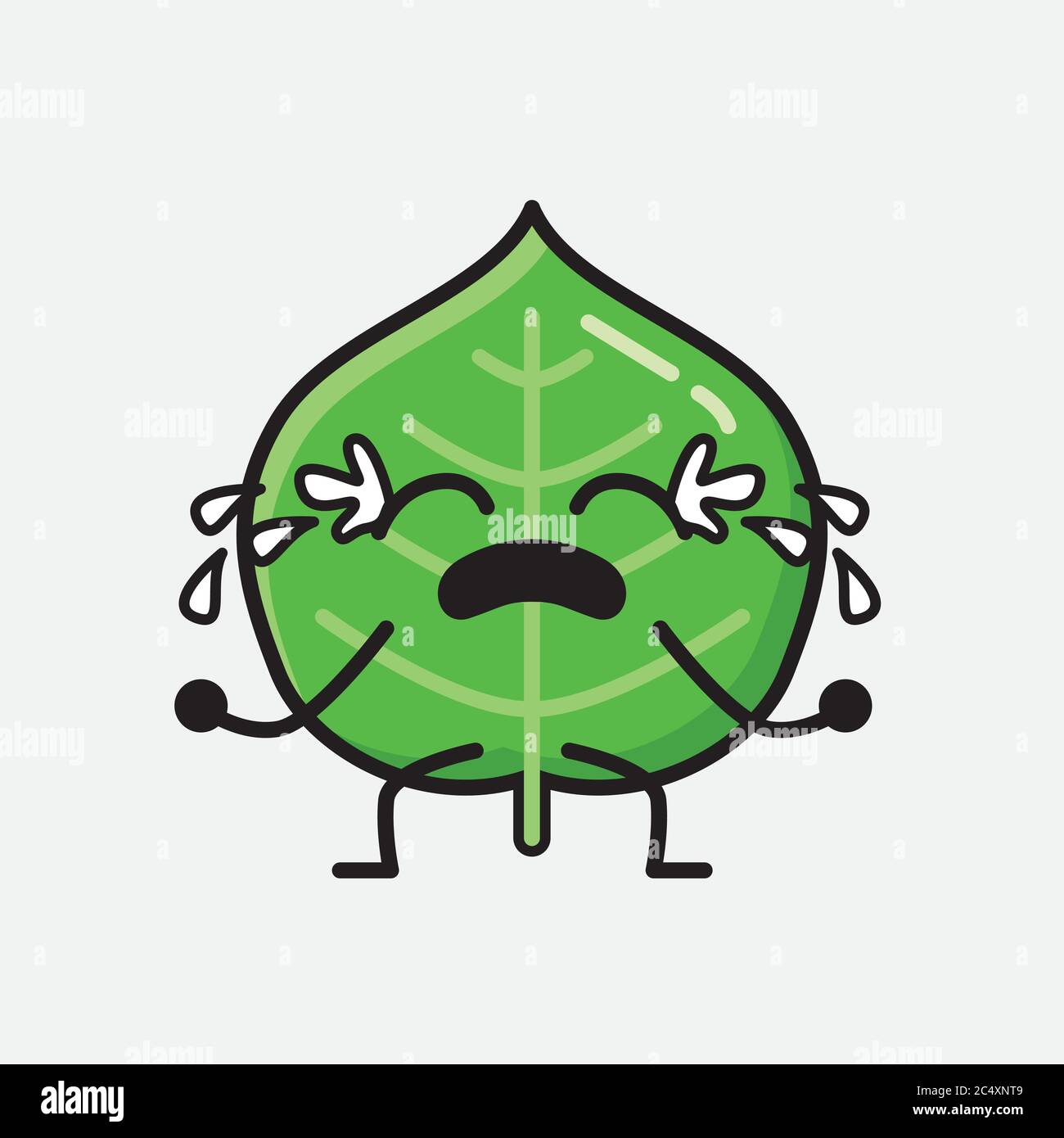 An illustration of Cute Leaf Mascot Vector Character in Flat Design ...