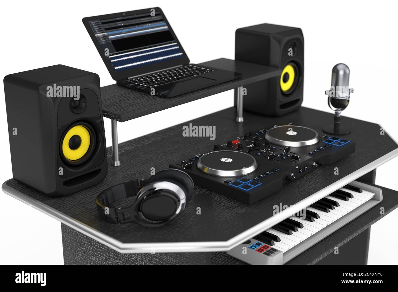 Modern Recording Music Home Studio with Electronic Equipment and ...