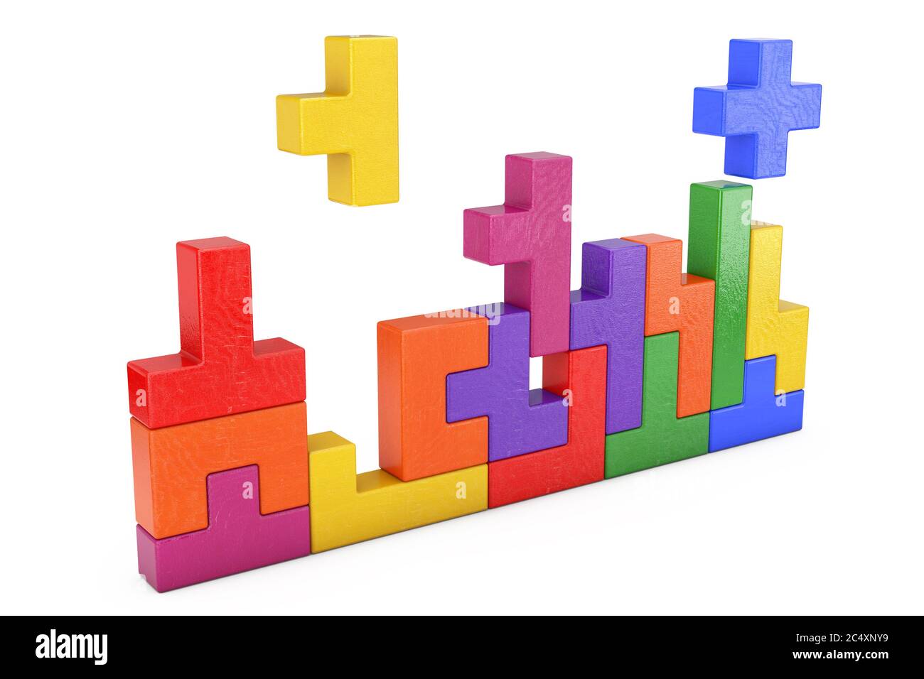 Logical Thinking Concept. Different Colorful Shapes Wooden Blocks on a ...