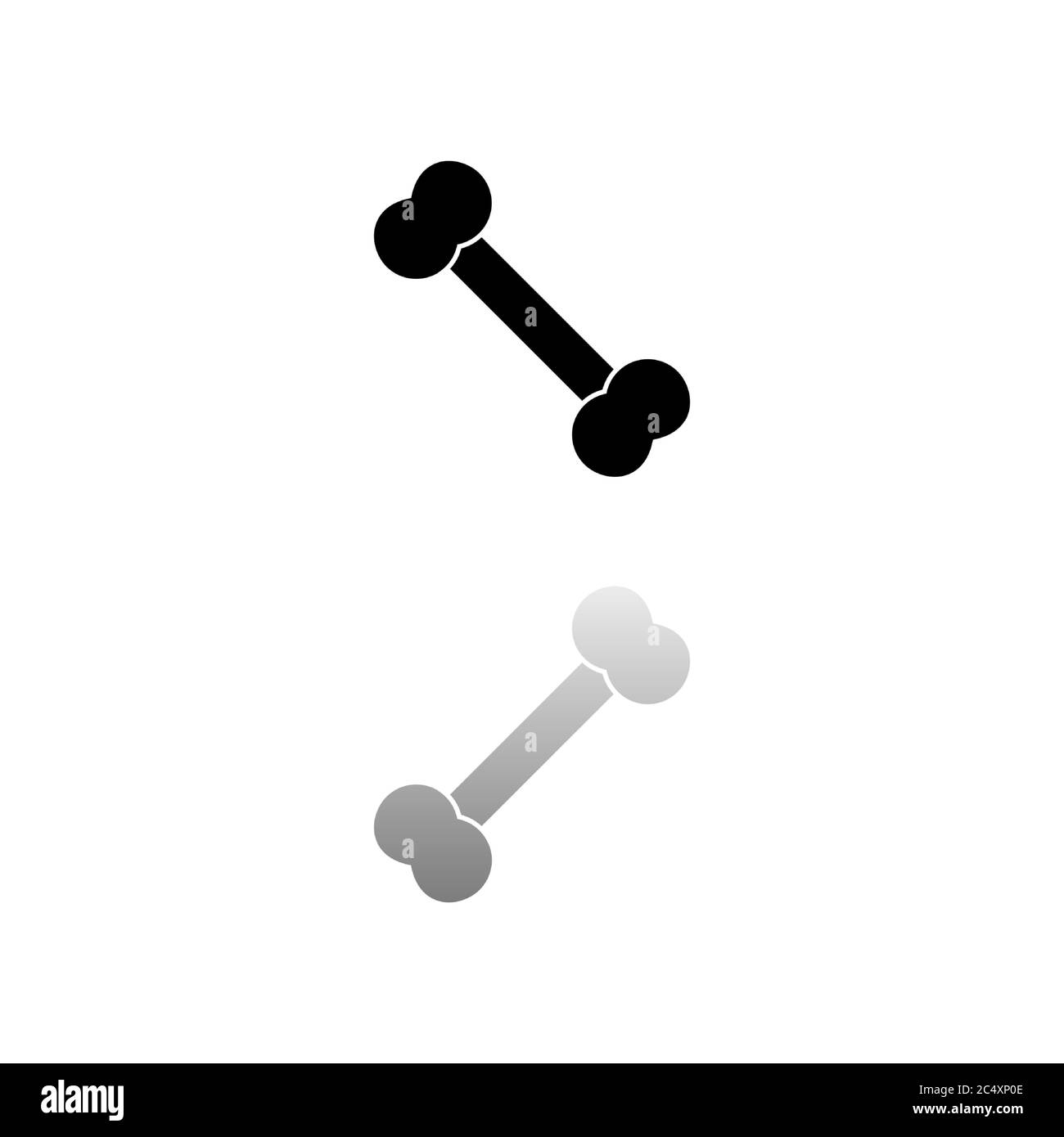 Dog Bone. Black symbol on white background. Simple illustration. Flat ...