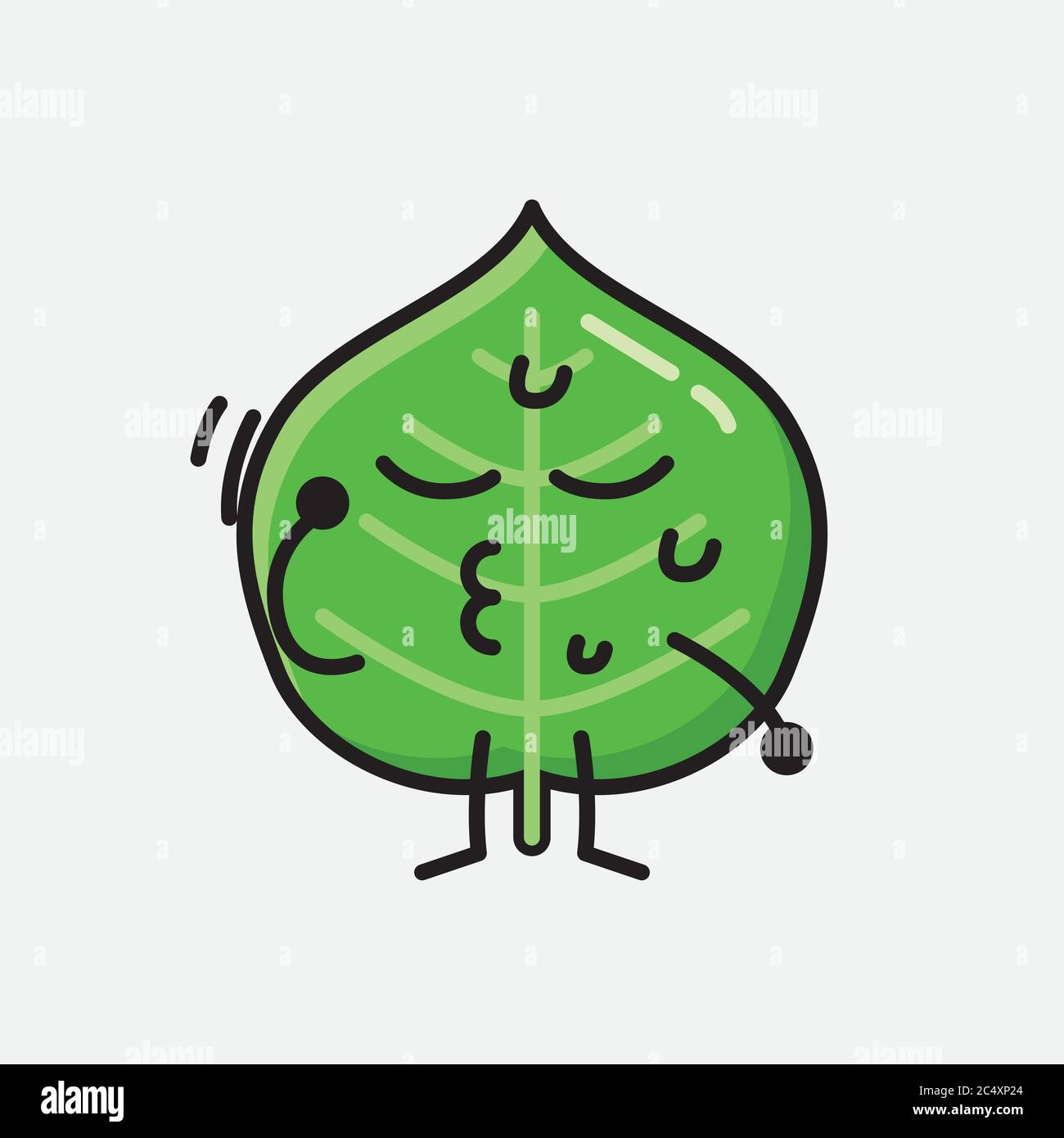 An illustration of Cute Leaf Mascot Vector Character in Flat Design ...