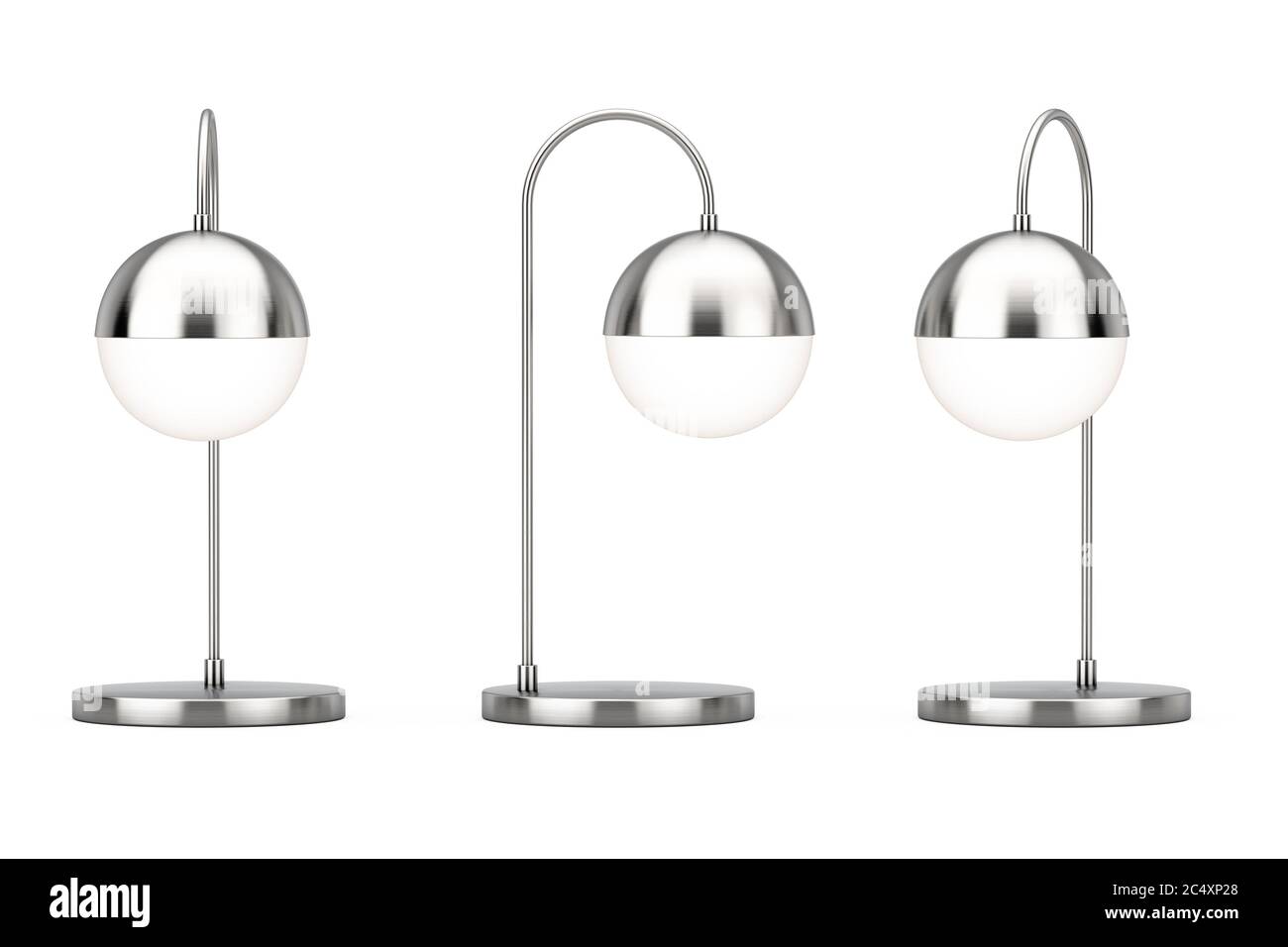 Modern Desk Metal Stainless Steel Lamp on a white background. 3d ...