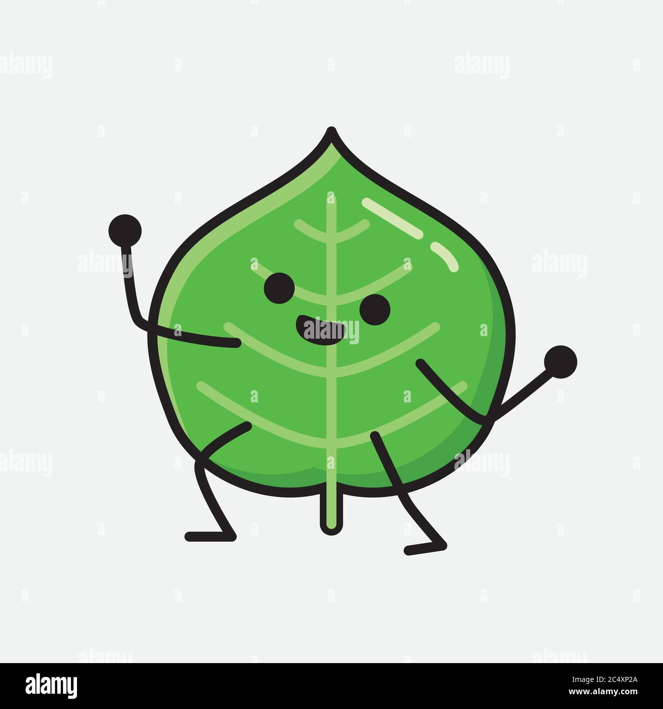 An illustration of Cute Leaf Mascot Vector Character in Flat Design ...