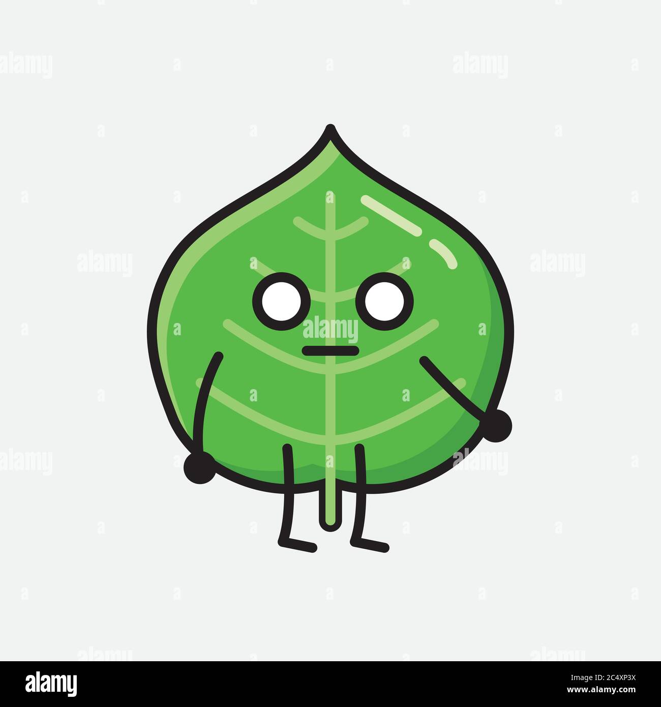 An illustration of Cute Leaf Mascot Vector Character in Flat Design ...