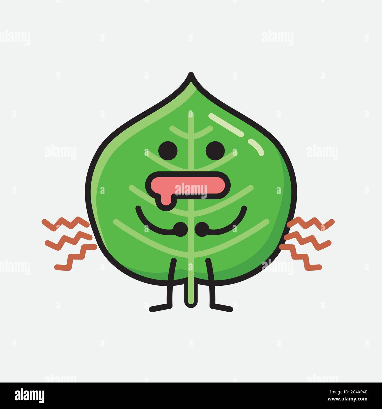 An illustration of Cute Leaf Mascot Vector Character in Flat Design ...