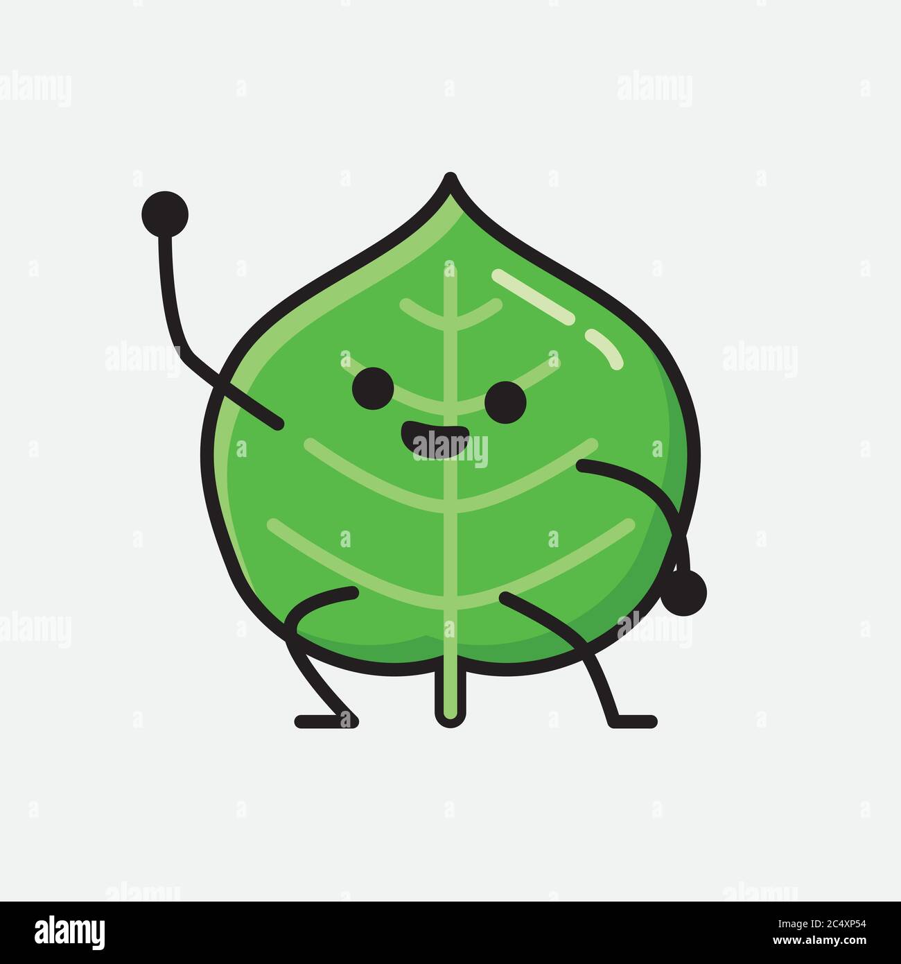 An illustration of Cute Leaf Mascot Vector Character in Flat Design ...