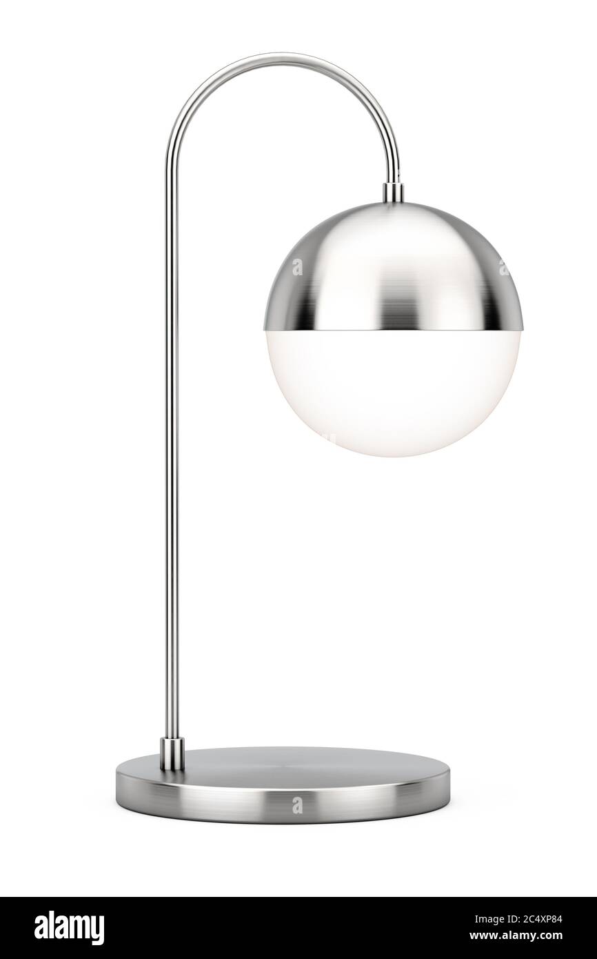 Modern Desk Metal Stainless Steel Lamp on a white background. 3d ...