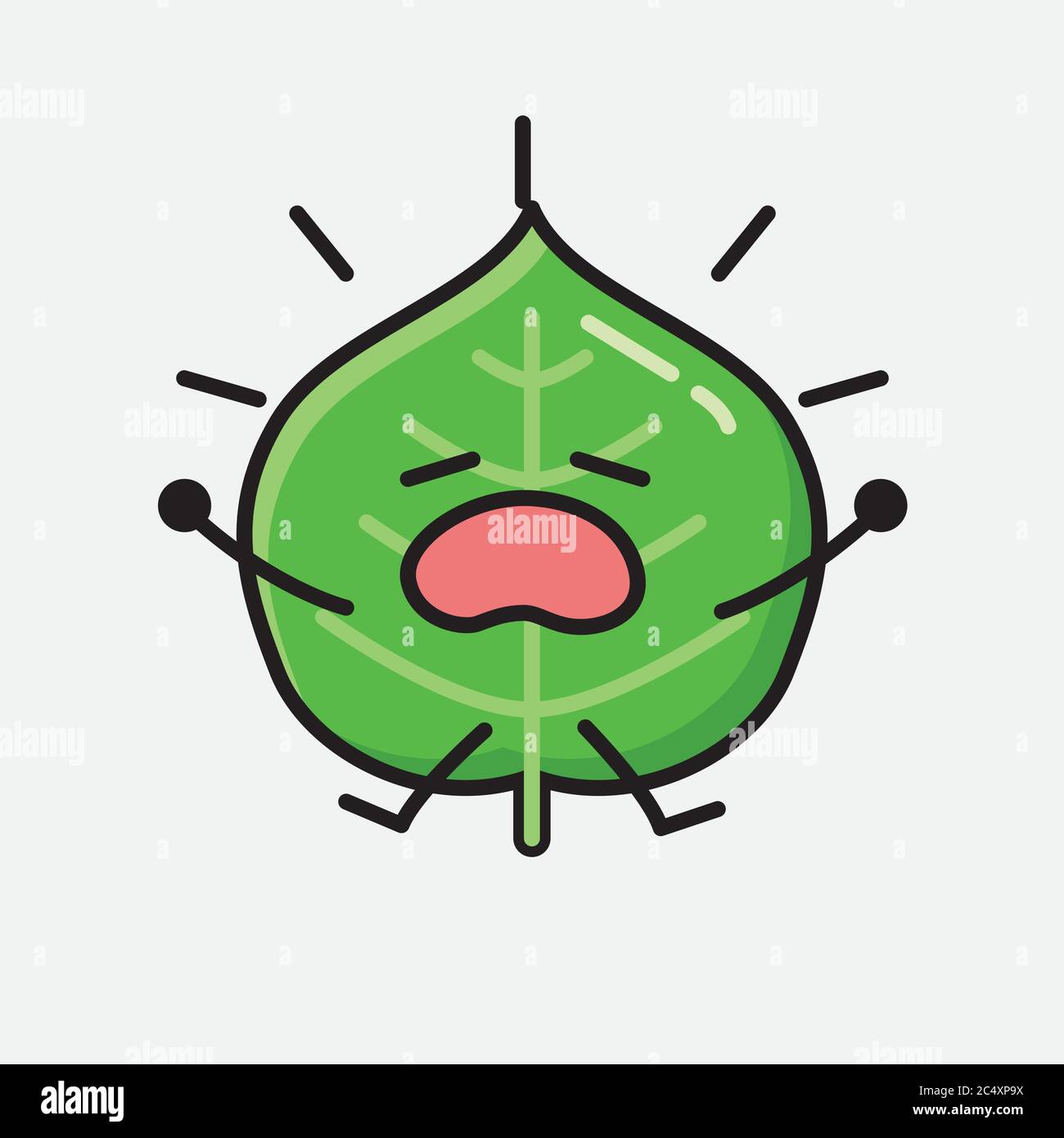 An illustration of Cute Leaf Mascot Vector Character in Flat Design ...
