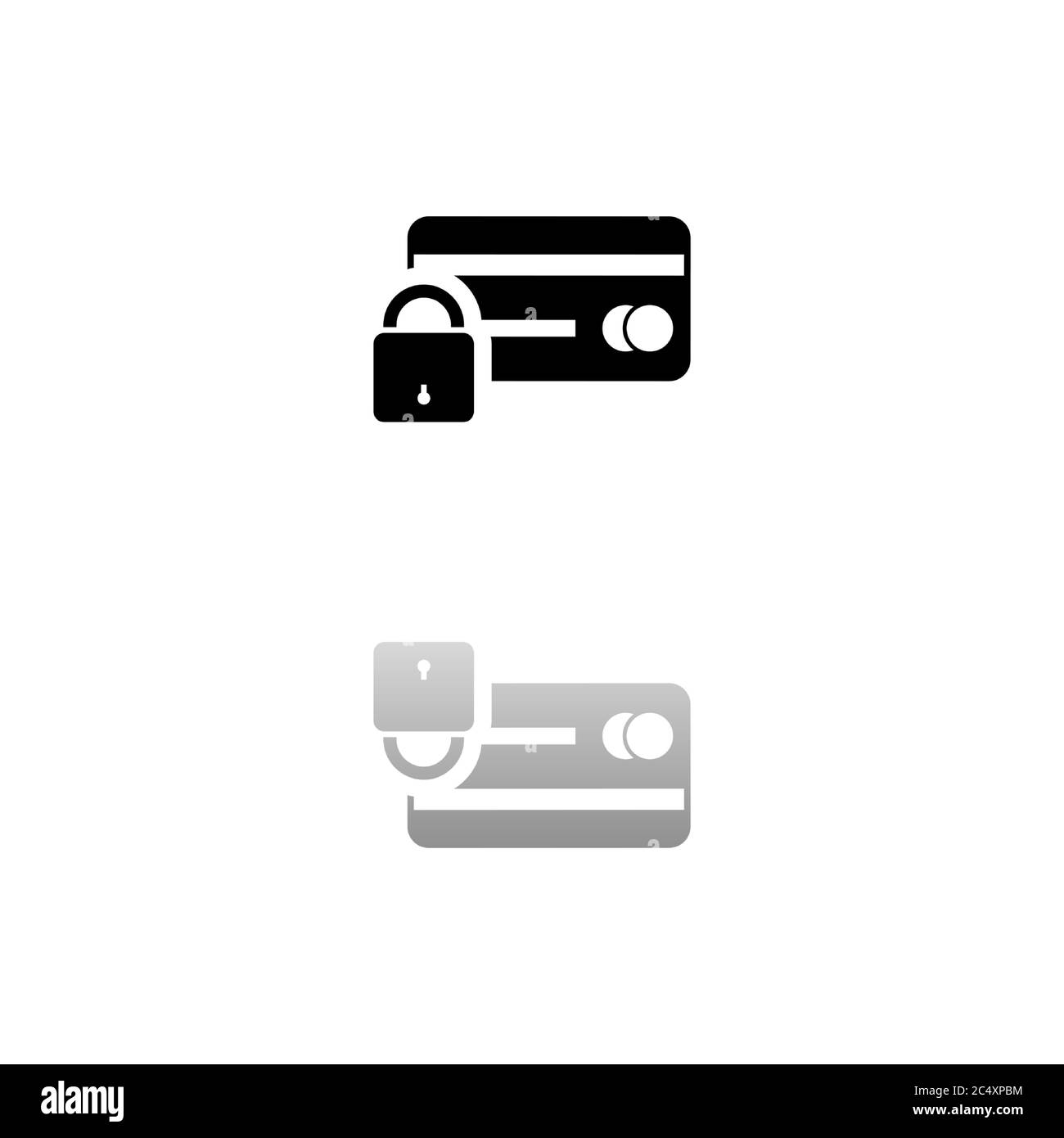 Credit Card Security. Black symbol on white background. Simple ...