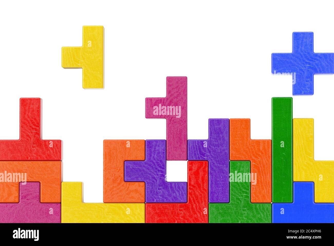 Logical Thinking Concept. Different Colorful Shapes Wooden Blocks on a ...