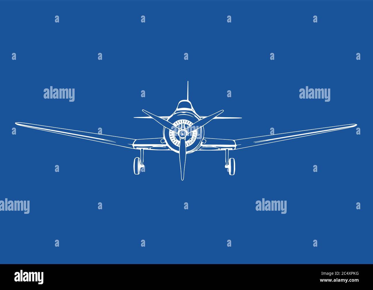 drawing of military aircraft on a blue background vector Stock Vector ...